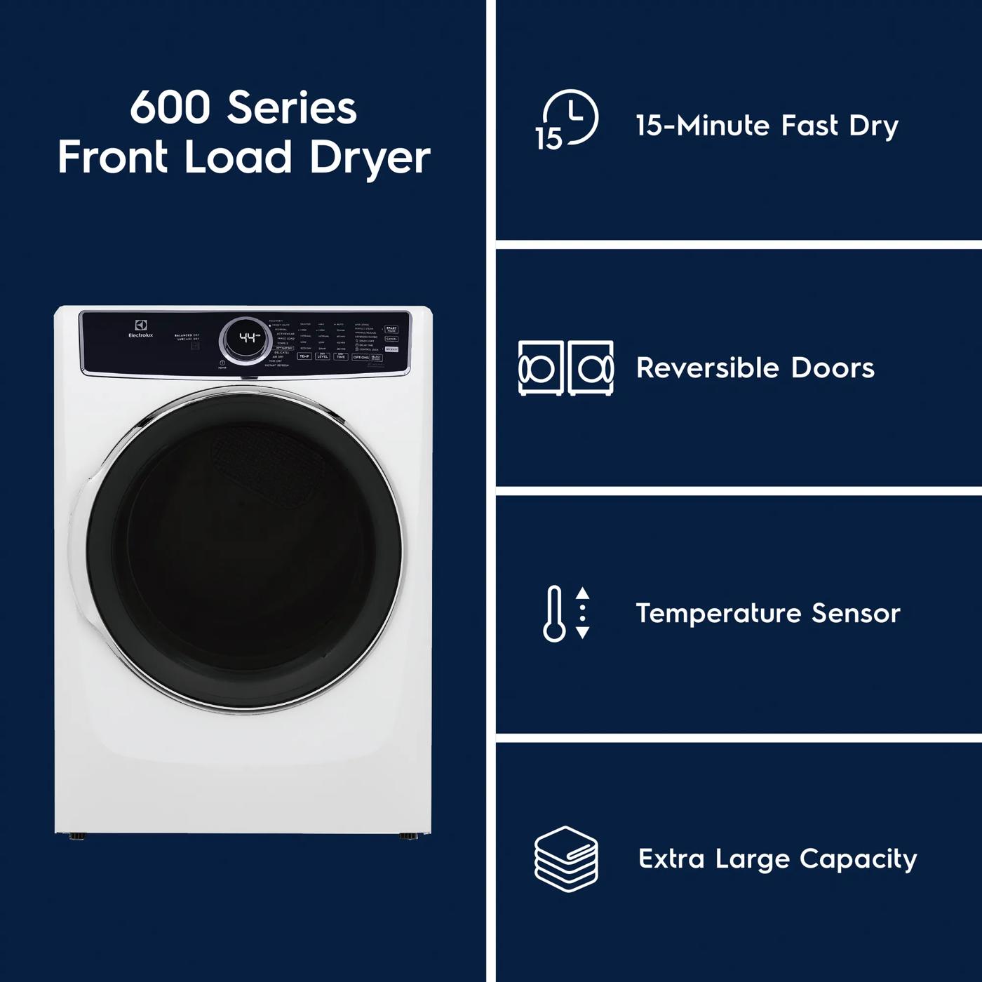 Electrolux - ELFE7637AW - Front Load Perfect Steam™ Electric Dryer with ...